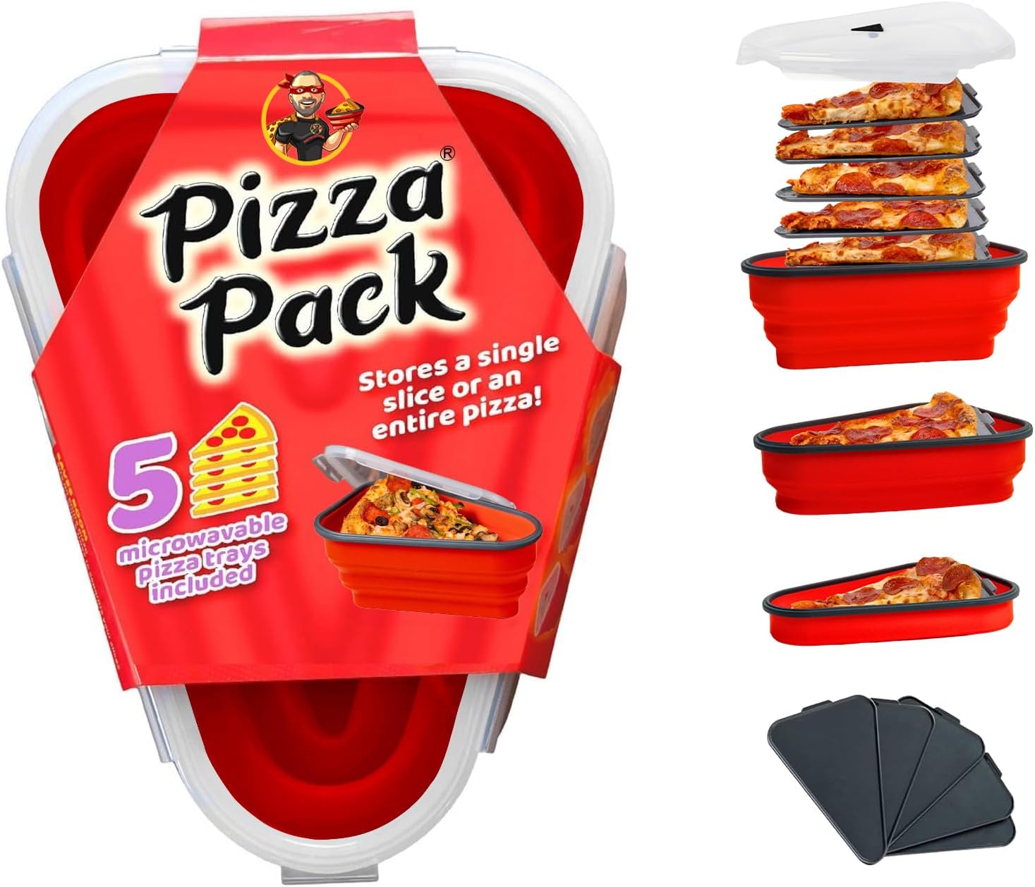 Amazon.com: Lewufe Pizza Storage Container, Expandable Pizza Slice ...