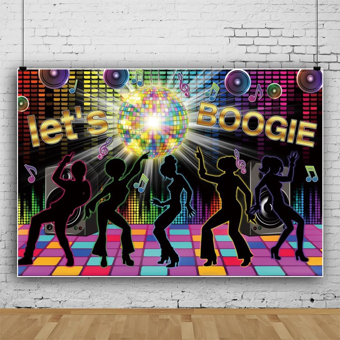 Amazon.com : Vinyl 5x3ft Vintage 80s 90s Backdrop Let's Boogie Hip Hop ...