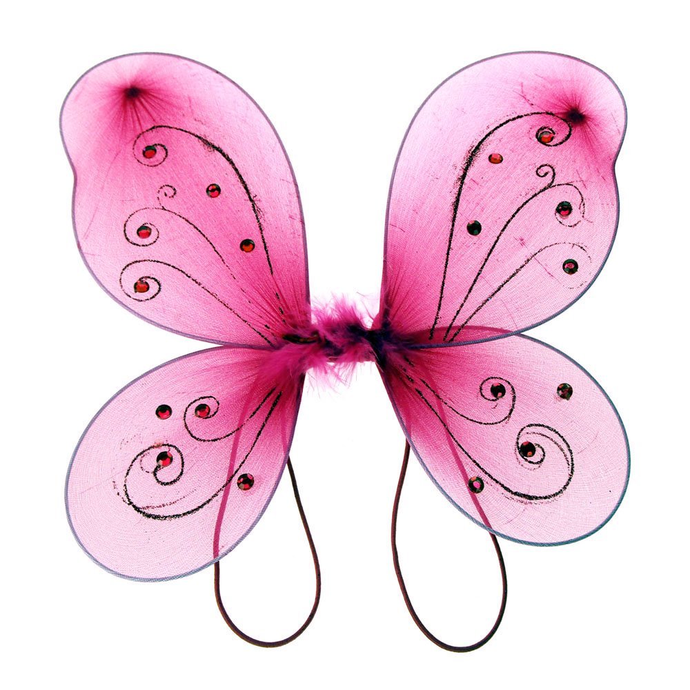 Amazon.com: Firefly Imports Organza Nylon Butterfly Wings with Glitters ...