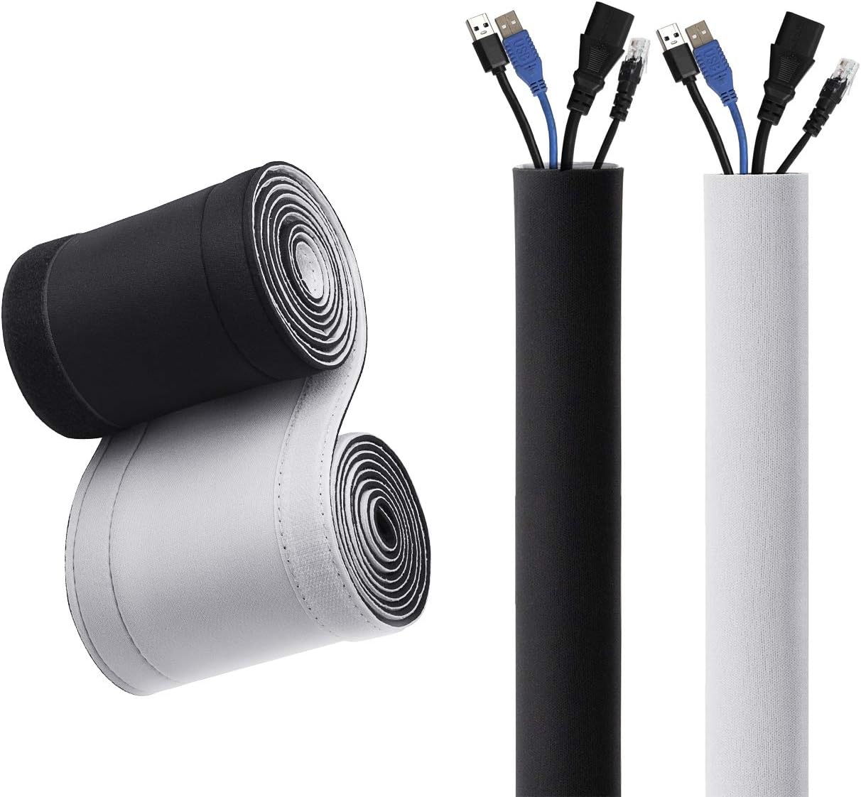 Amazon.com: Kootek 236'' (2 X 118'') Cable Management Sleeves, Neoprene ...