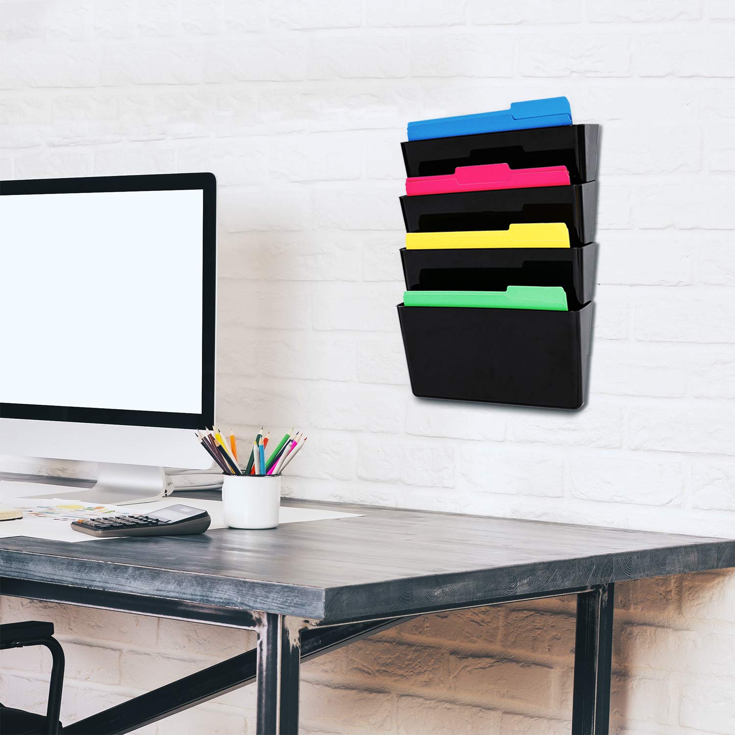 Snapklik.com : Basics Expandable Wall Pockets, Plastic Wall File ...