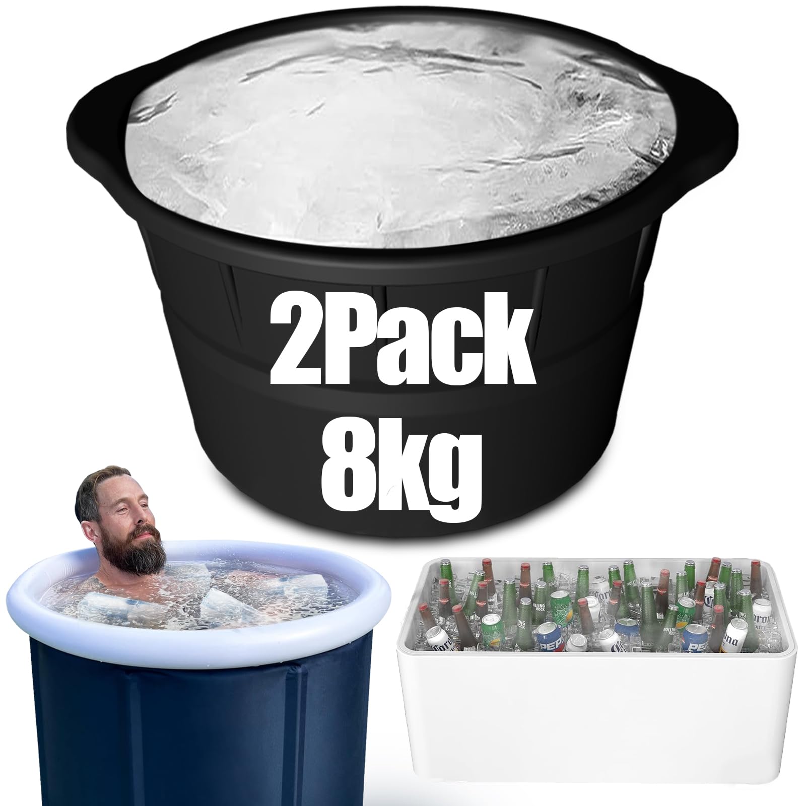 GOBRILLFUN Extra Large Ice Cube Tray - Form 2 Pack 8 KG Ice Bricks ...