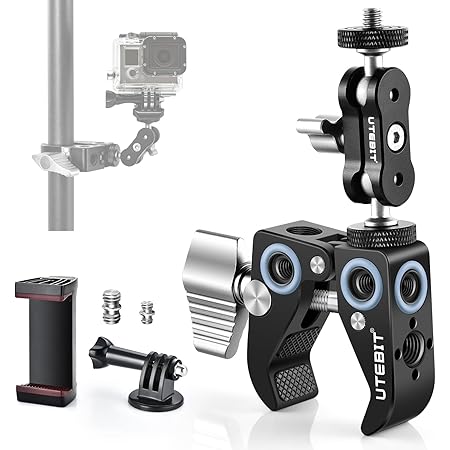 UTEBIT Super Clamp mit Magic Arm, Kamerahalterung Klemme mit 360 ...
