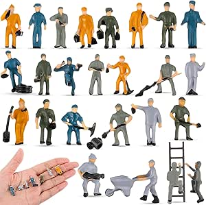 Amazon.com: Namalu 27 Pcs 1: 87 Ho Scale Train Track Railroad Worker ...