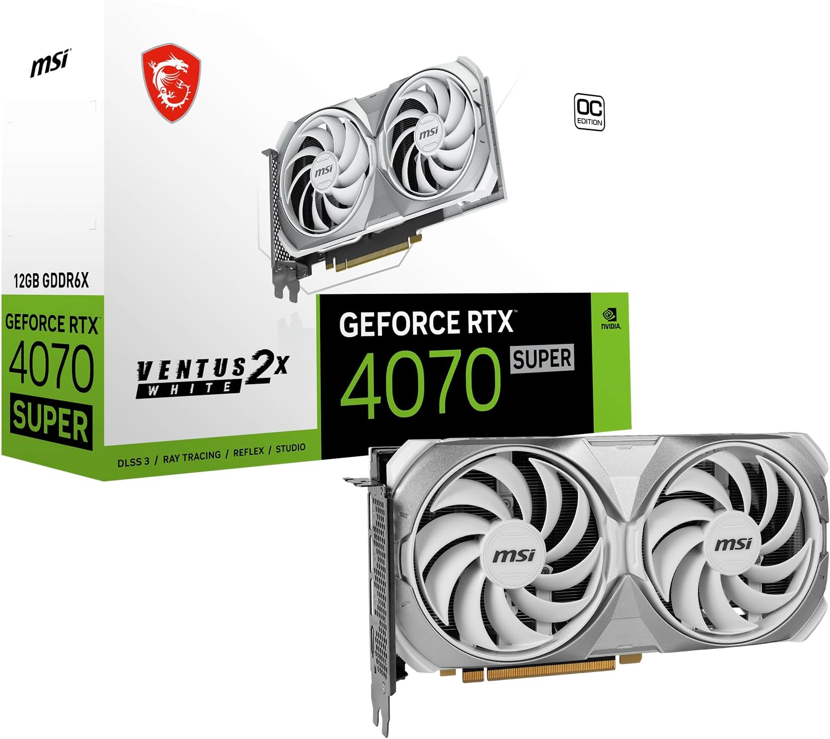MSI GeForce RTX 4070 SUPER 12G Ventus 2X White OC Grafikkarte - NVIDIA ...