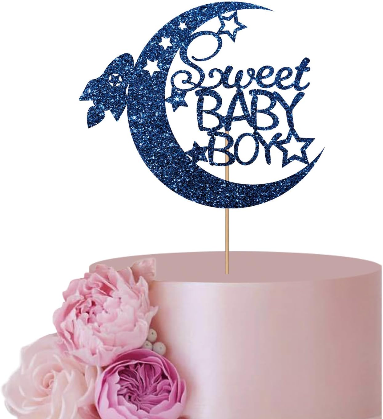 Amazon.com: Blue Sweet Baby Boy Cake Topper for Kids Birthday Party ...