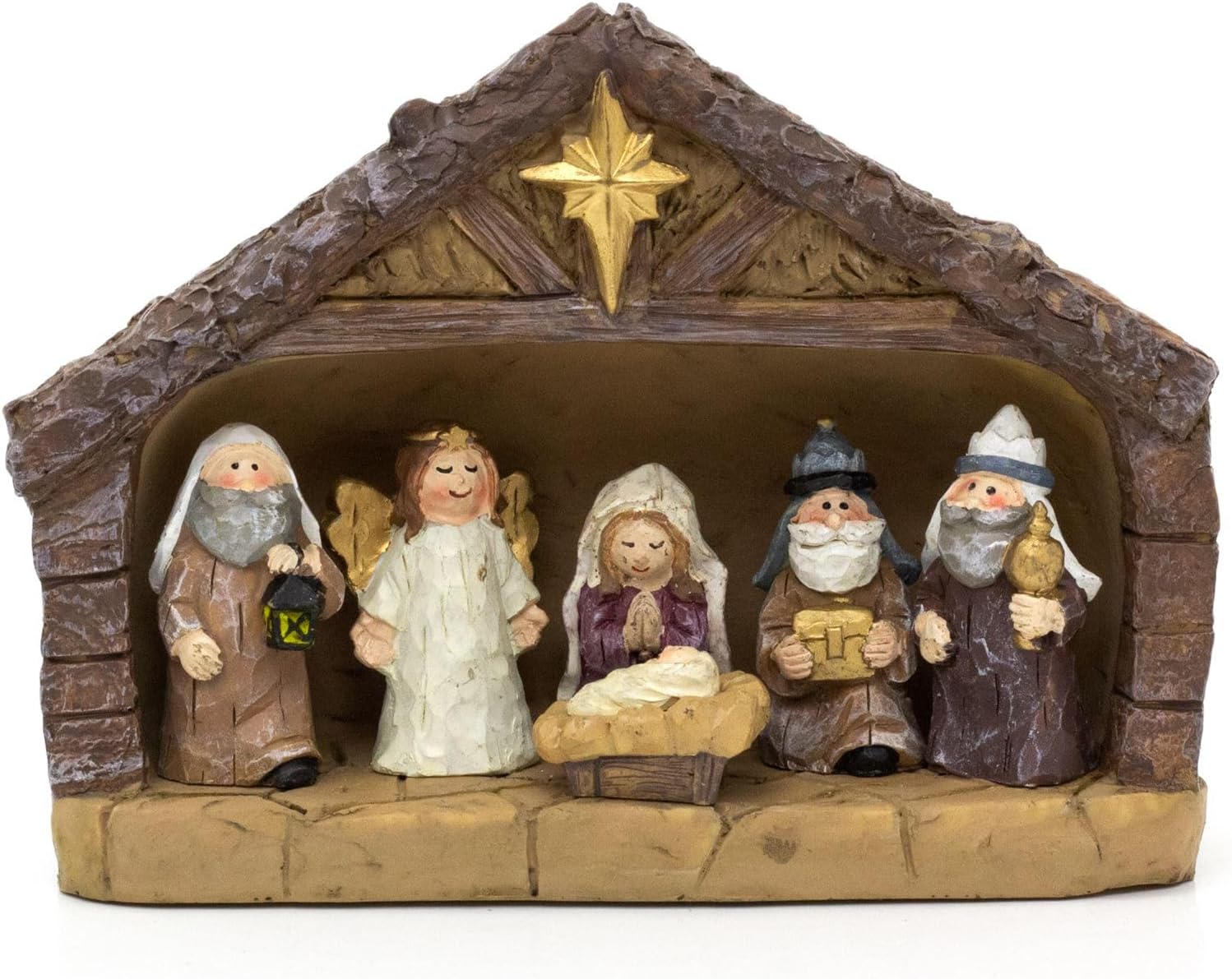 Carousel Home Traditional Christmas Nativity Set with 6 Figures ...