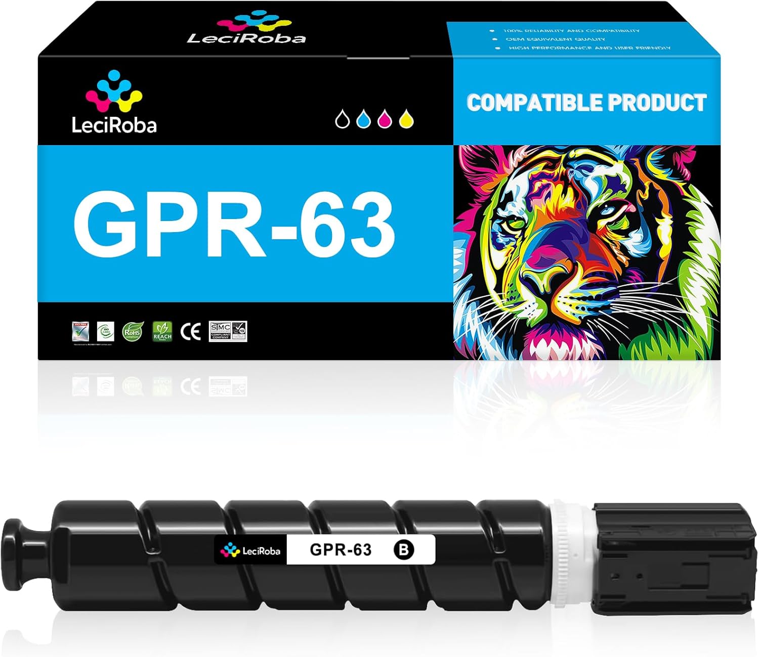 Amazon.com: LeciRoba GPR-63 High Yield Black Remanufactured Toner Cartridge Replacement for ...