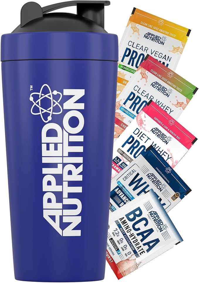 Applied Nutrition Bundle Metal Protein Shaker + 5 Sample Bundle ...