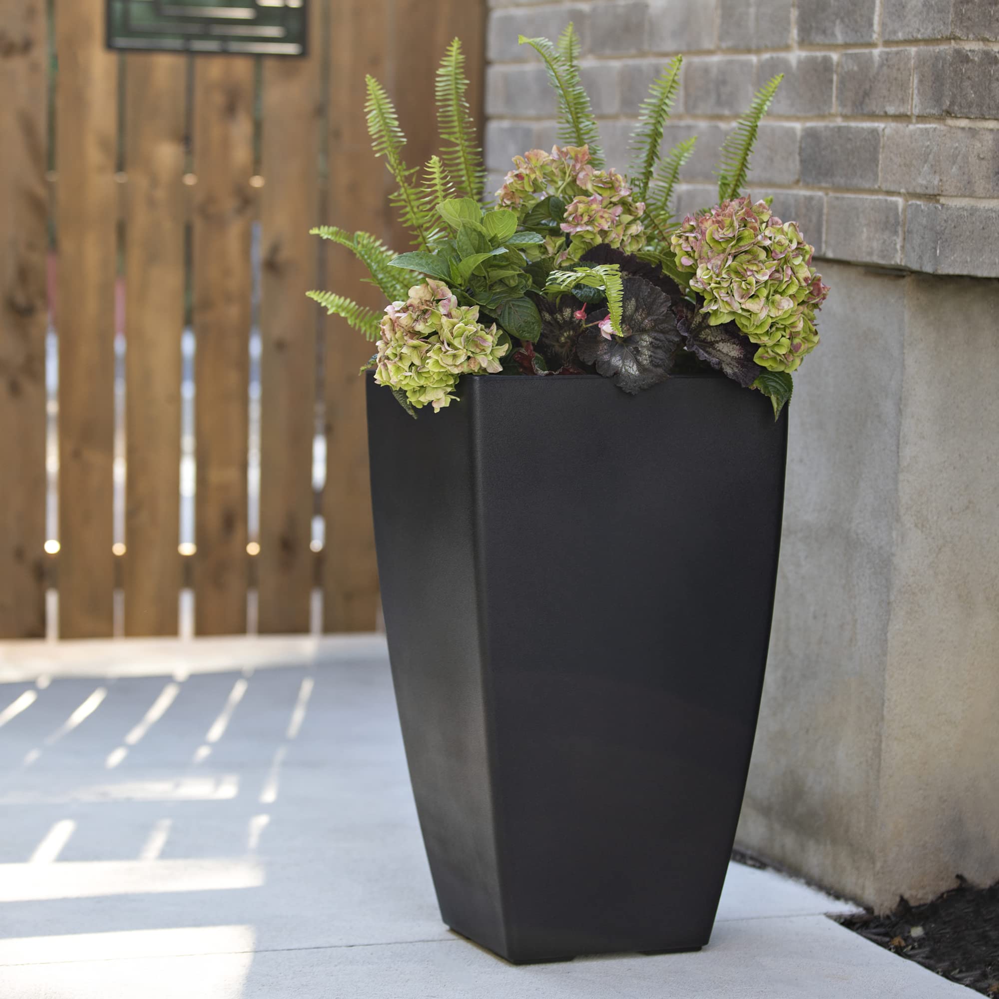 Snapklik.com : Mayne Kobi 26in Tall Planter - Black - 15in L X 15in W X ...
