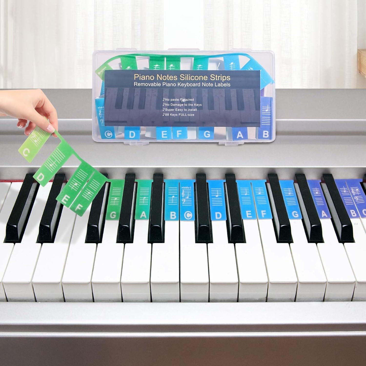 Amazon.com: Removable Piano Keyboard Note Labels, Silicone Piano ...