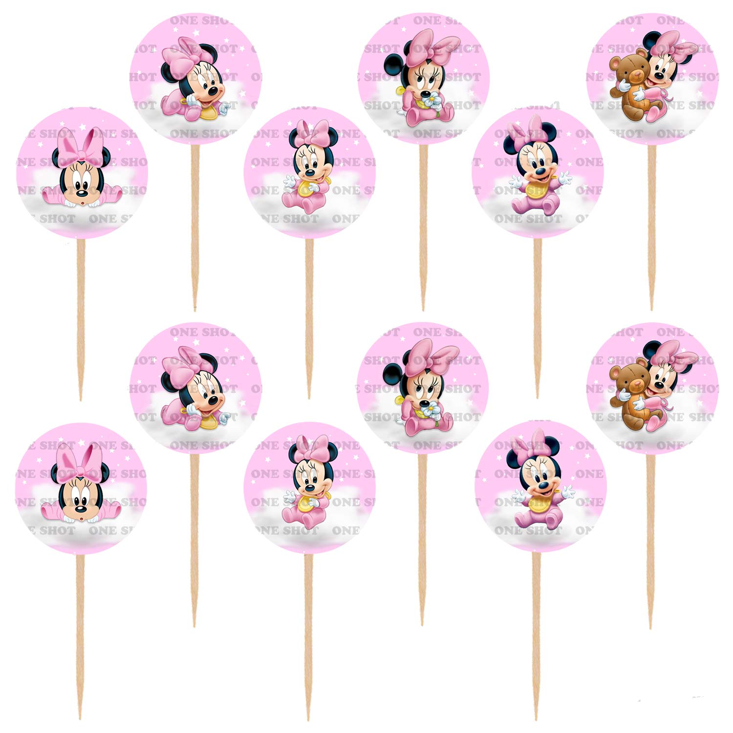 Minnie Mouse Cupcake Toppers Handmade