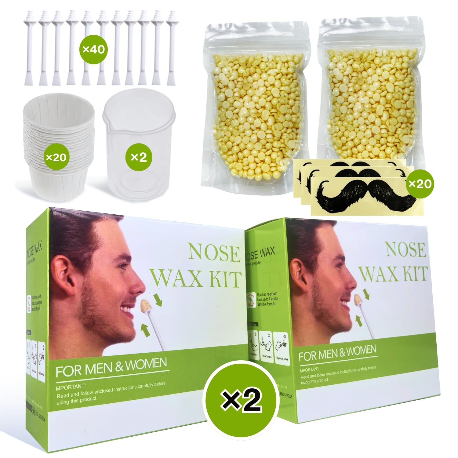Amazon.com : Unimiko Nose Hair Wax Kit, Nose Wax Kit Men with 200g Nose ...