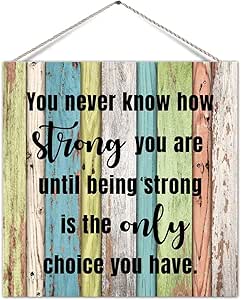 Amazon.com : Rustic Wood Sign Plaque You Never Know How Strong You Are ...