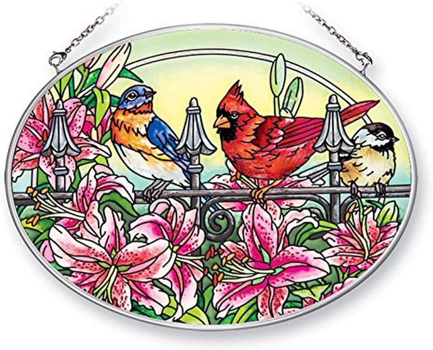 Amazon.com: Amia Oval Suncatcher with Lighthouse Design, Hand Painted ...
