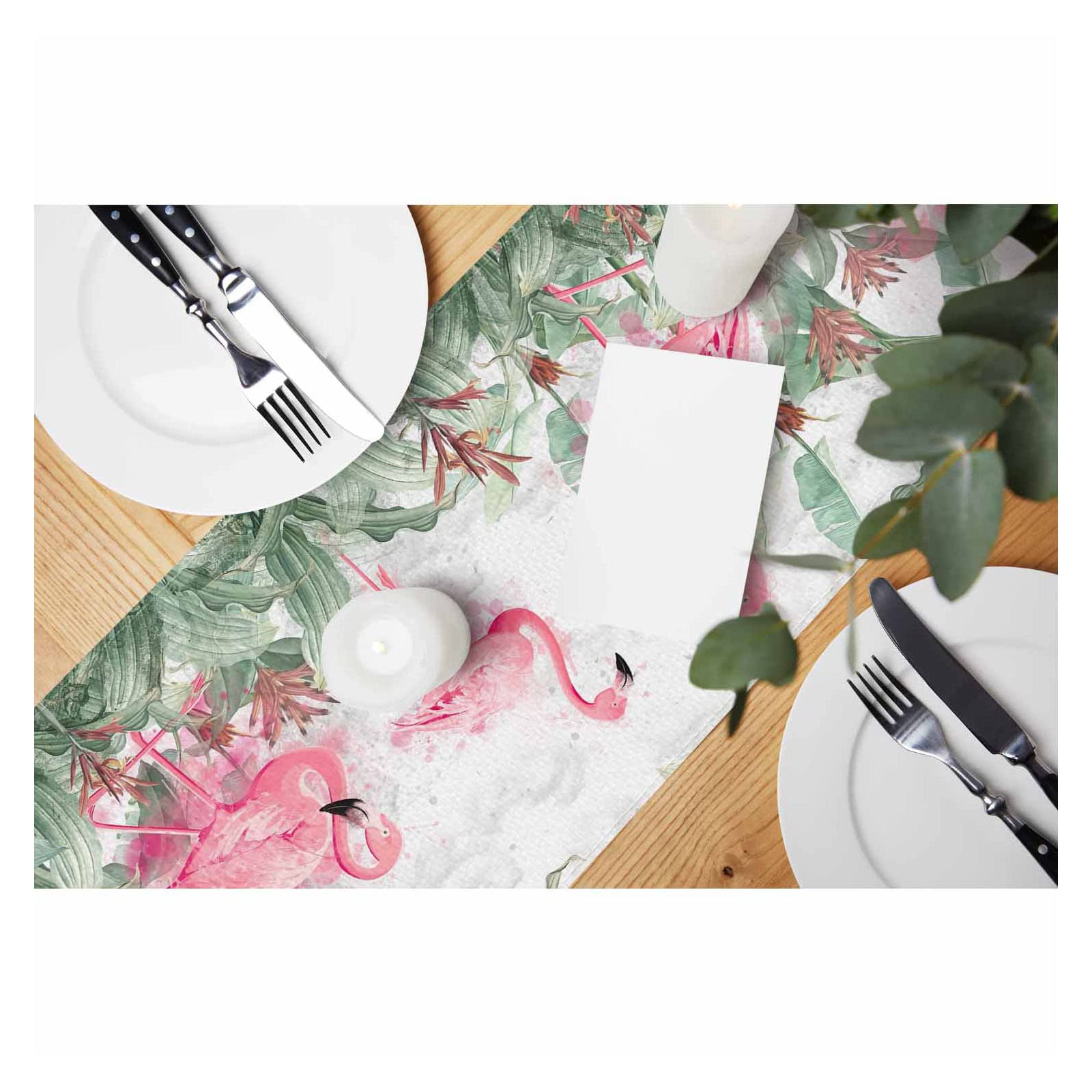 Amazon.com: HOSNYE Table Runner Pink Flamingos in Tropical Plants ...