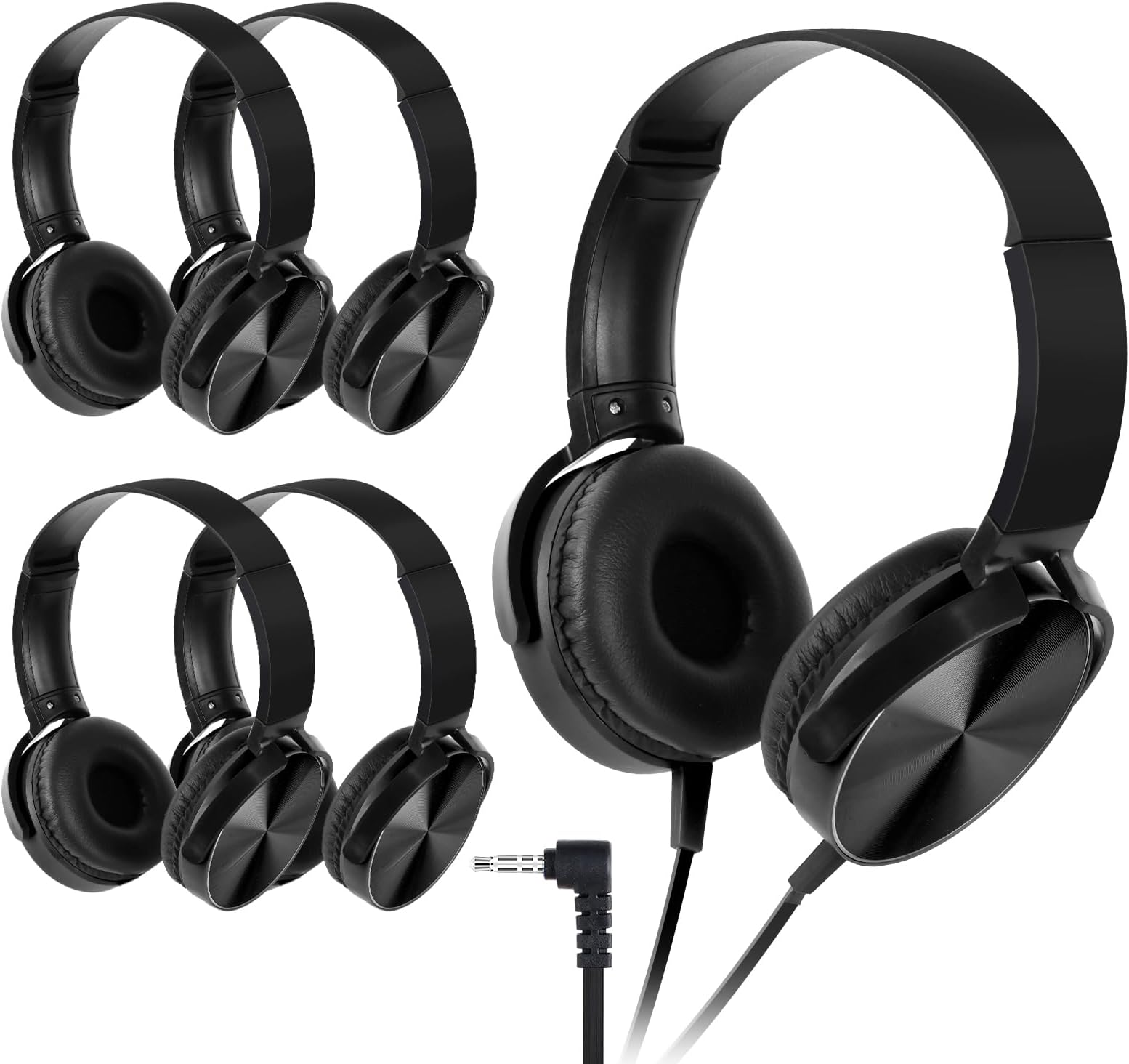 Amazon.com: Classroom Headphones Bulk 5 Pack, Student On Ear Color ...