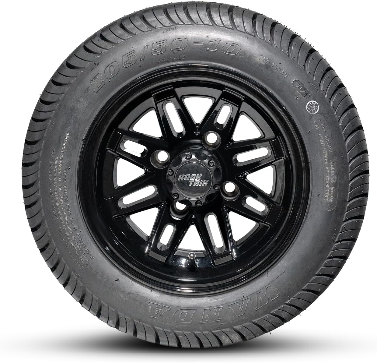 Amazon.com: RockTrix RT103 10in Golf Cart Wheel 10x7 Rim, 205-50R10 ...