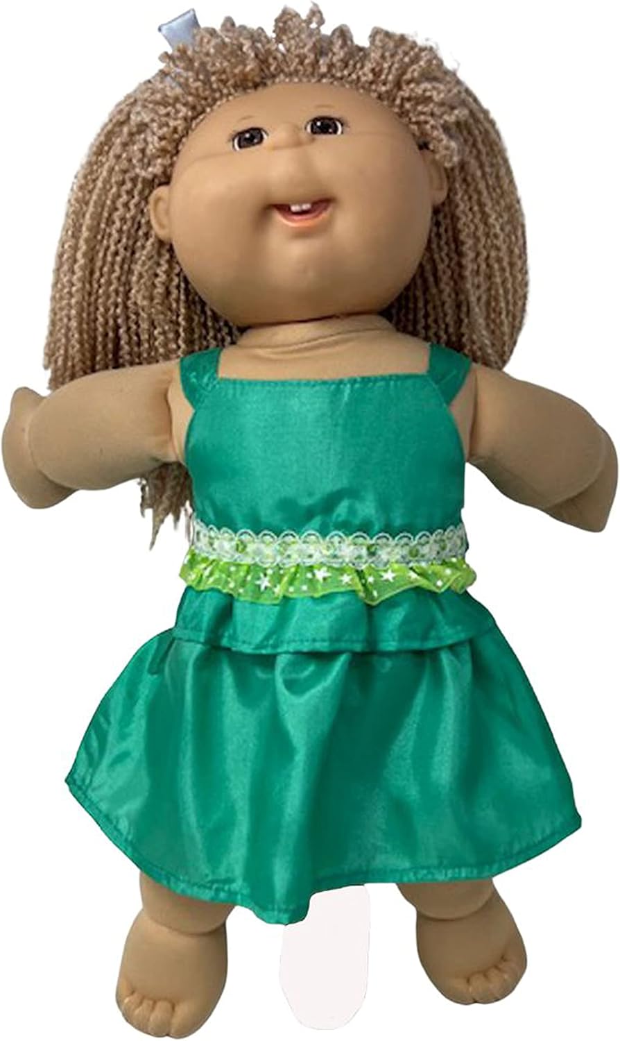 Amazon.com: Green Synthetic Silk Doll Sundress Compatible with Cabbage ...