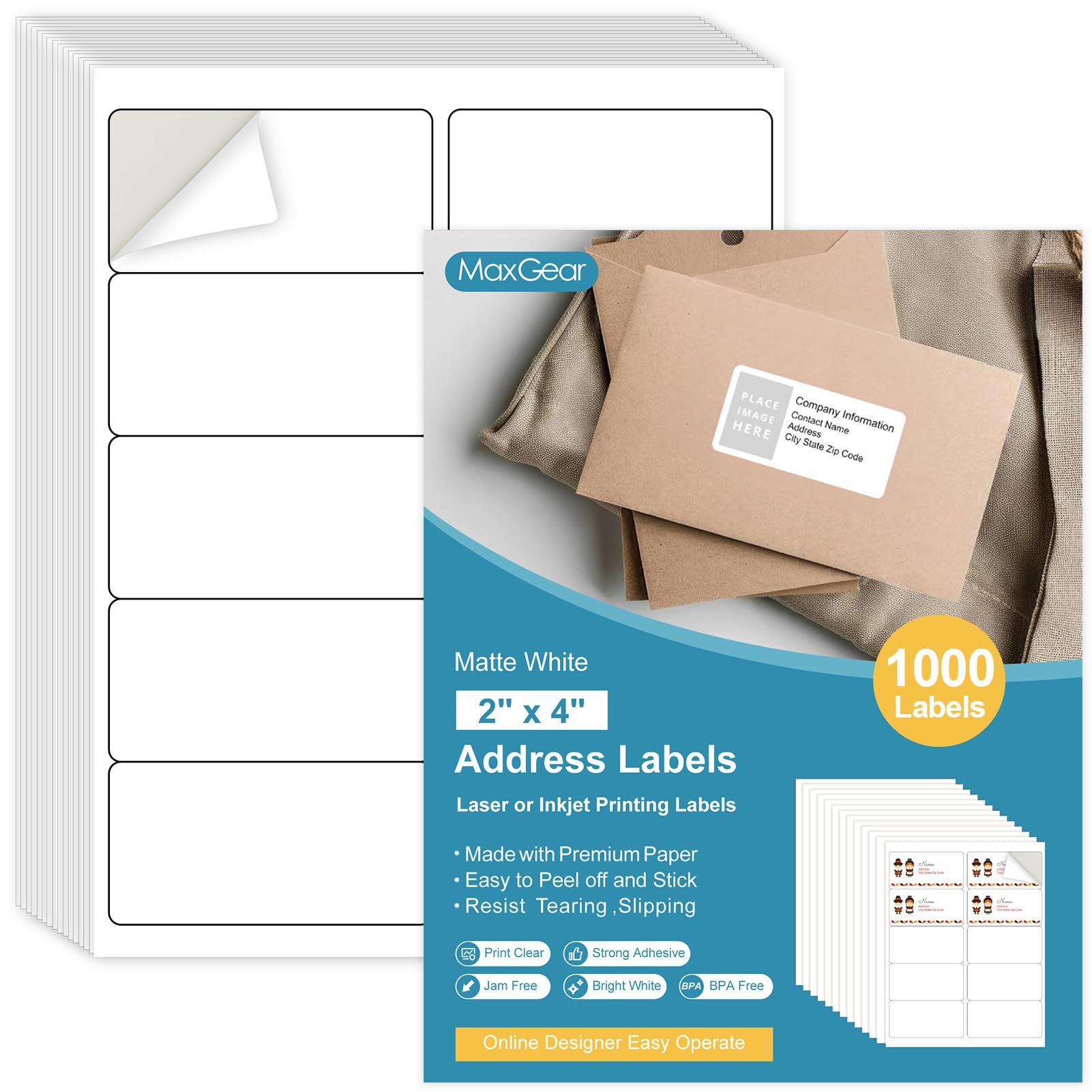 Snapklik.com : 2" X 4" Shipping Address Labels, Printable Sticker ...