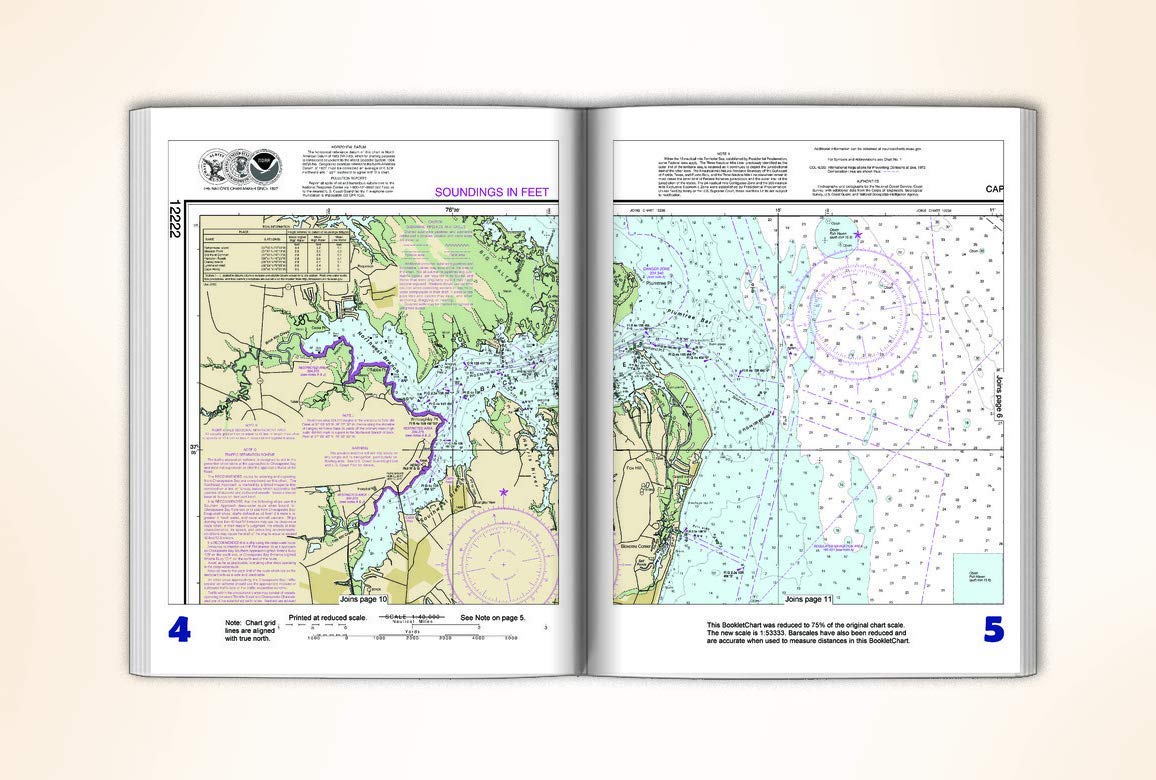 Chart NOAA Chart 12222 Chesapeake Bay - Waterproof Nautical Navigation ...