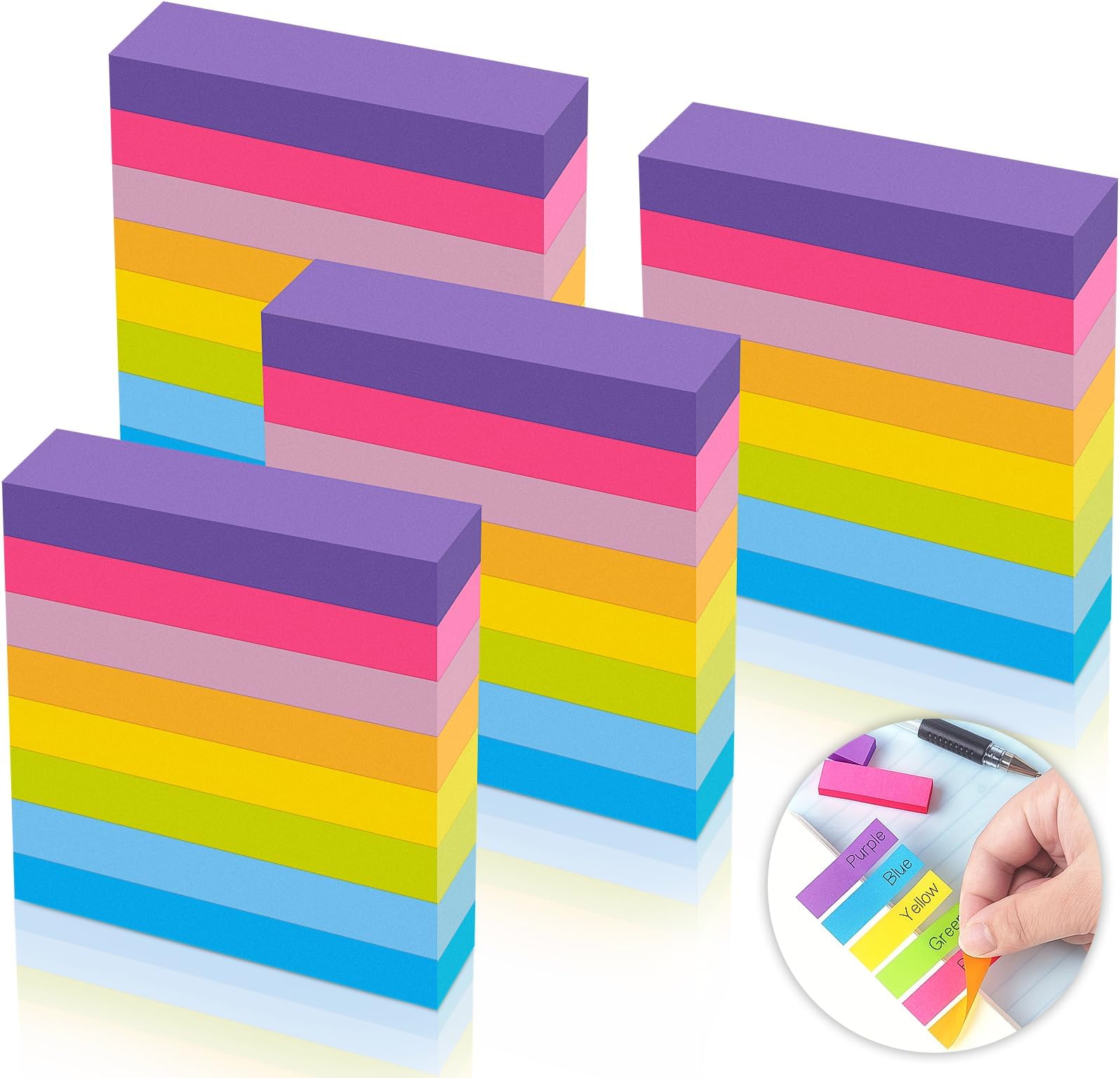 NOTEZMATE Mini Sticky Notes 0.59*1.96in,4000Pcs Small Self-Stick Notes ...