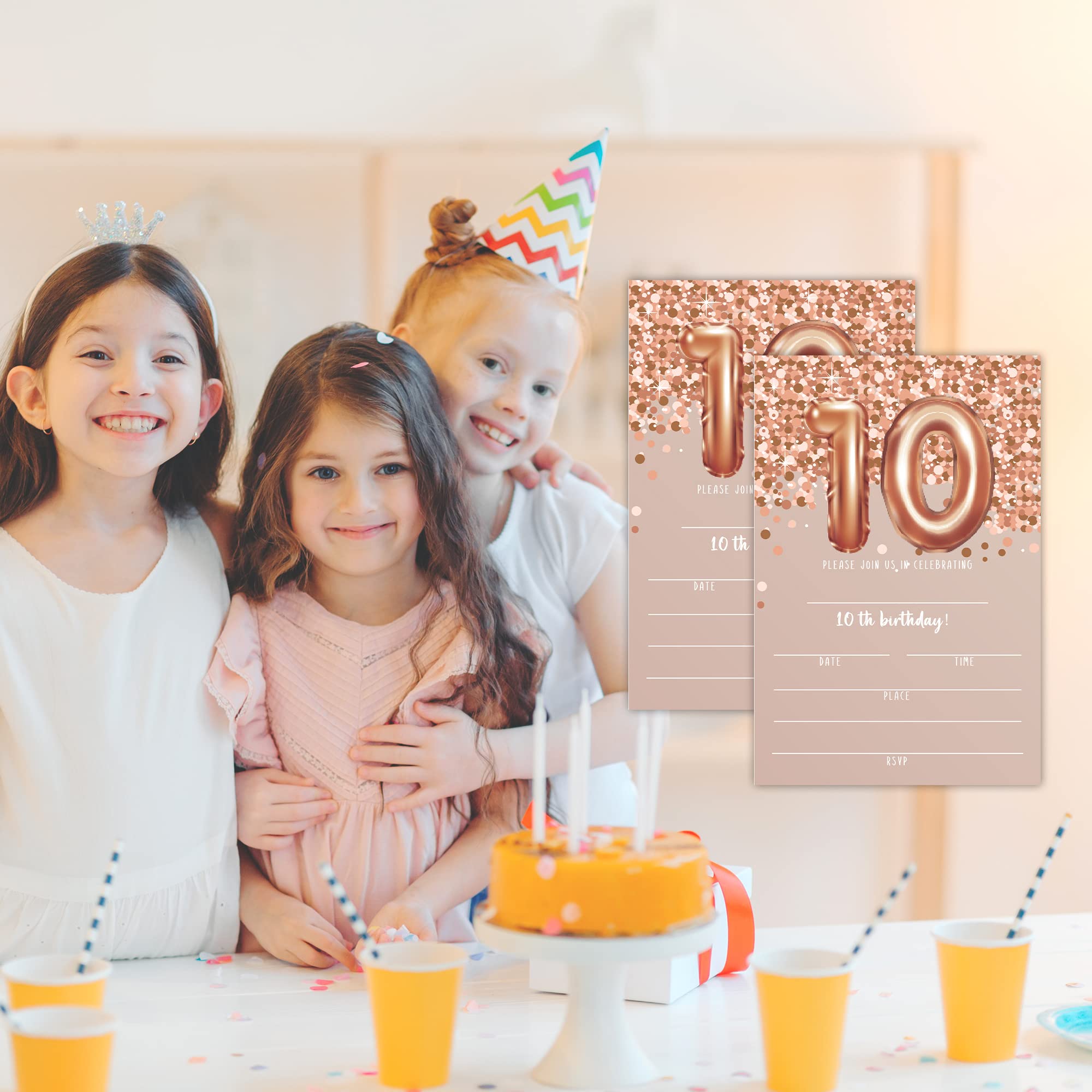 10th Birthday Invitation Ideas Blue & Green Glitter 10th Birthday