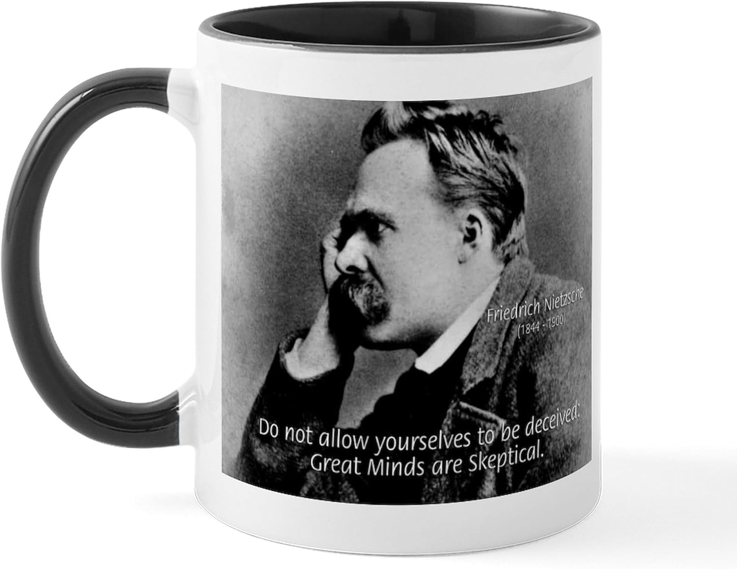 Amazon.com | CafePress Friedrich Nietzsche Skeptical Mug 11 oz (325 ml ...