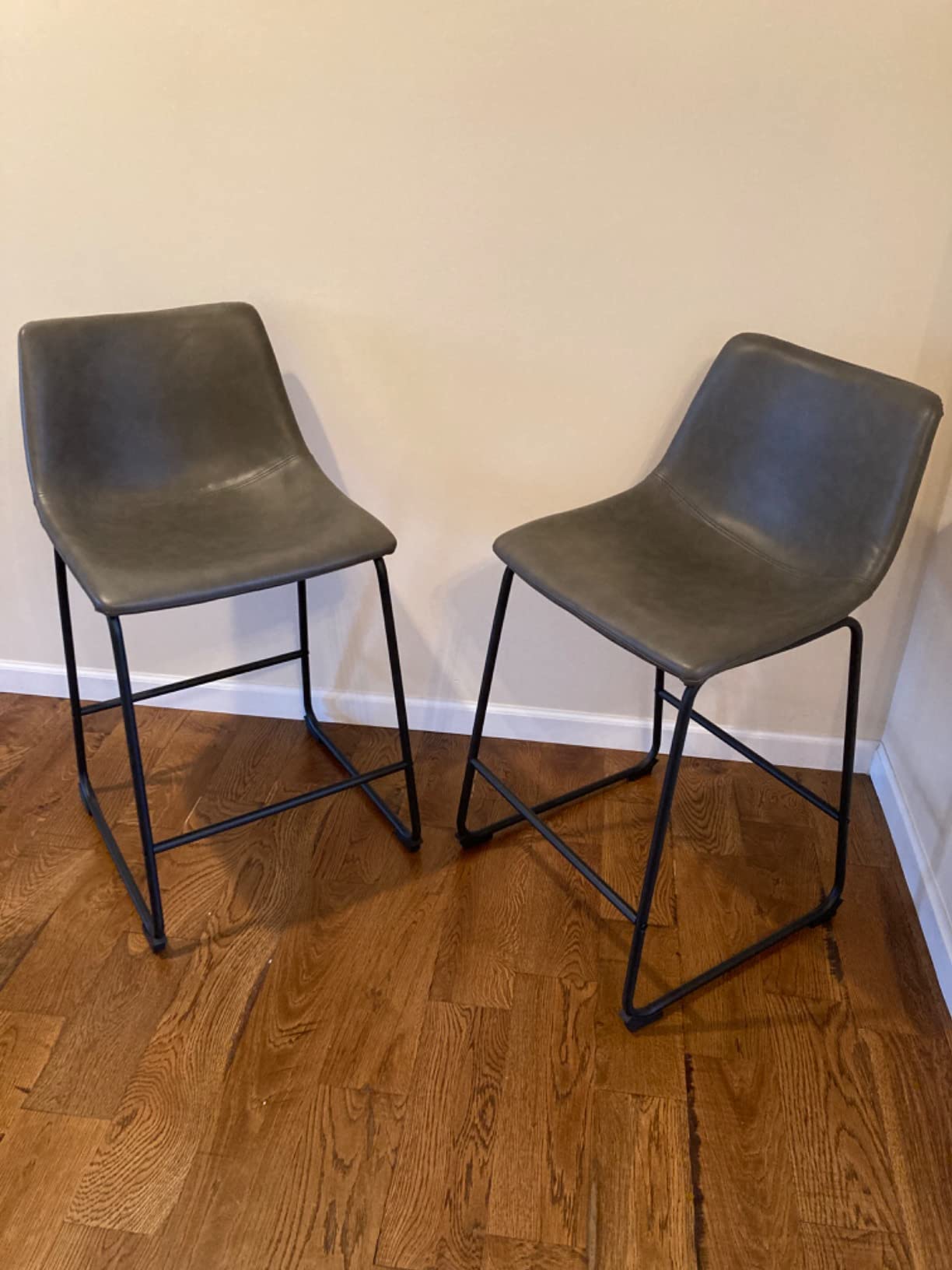$22/mo - Finance NicBex Retro Bar Stools Crazy-Horse Leather with Metal ...
