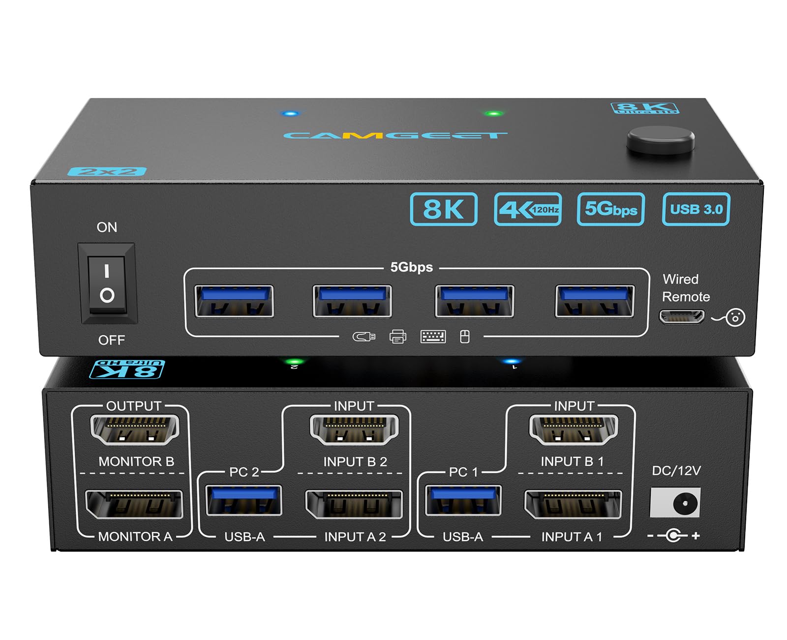 Camgeet KVM SWITCH 2 MONITORS 2 COMPUTERS 8202DH