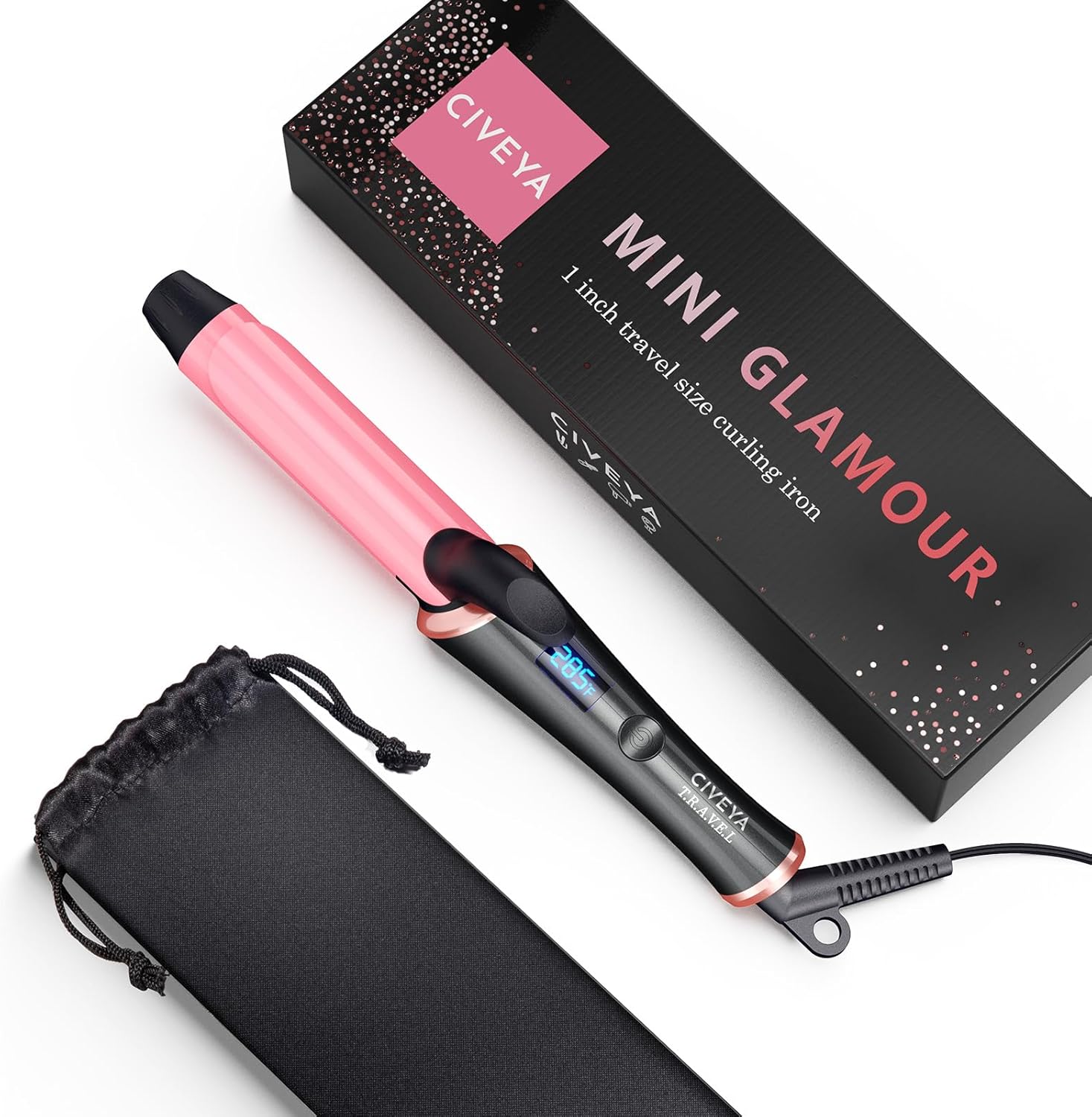 CIVEYA Mini Curling Iron 1 inch with 5 Adjustable Heat Settings,Travel ...