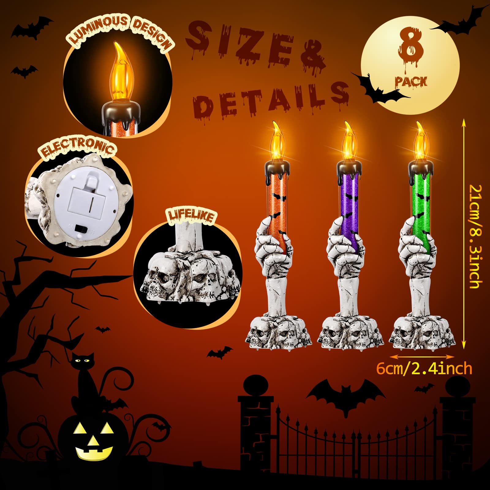 Skeleton Hands with Black Flame Candle - munimoro.gob.pe