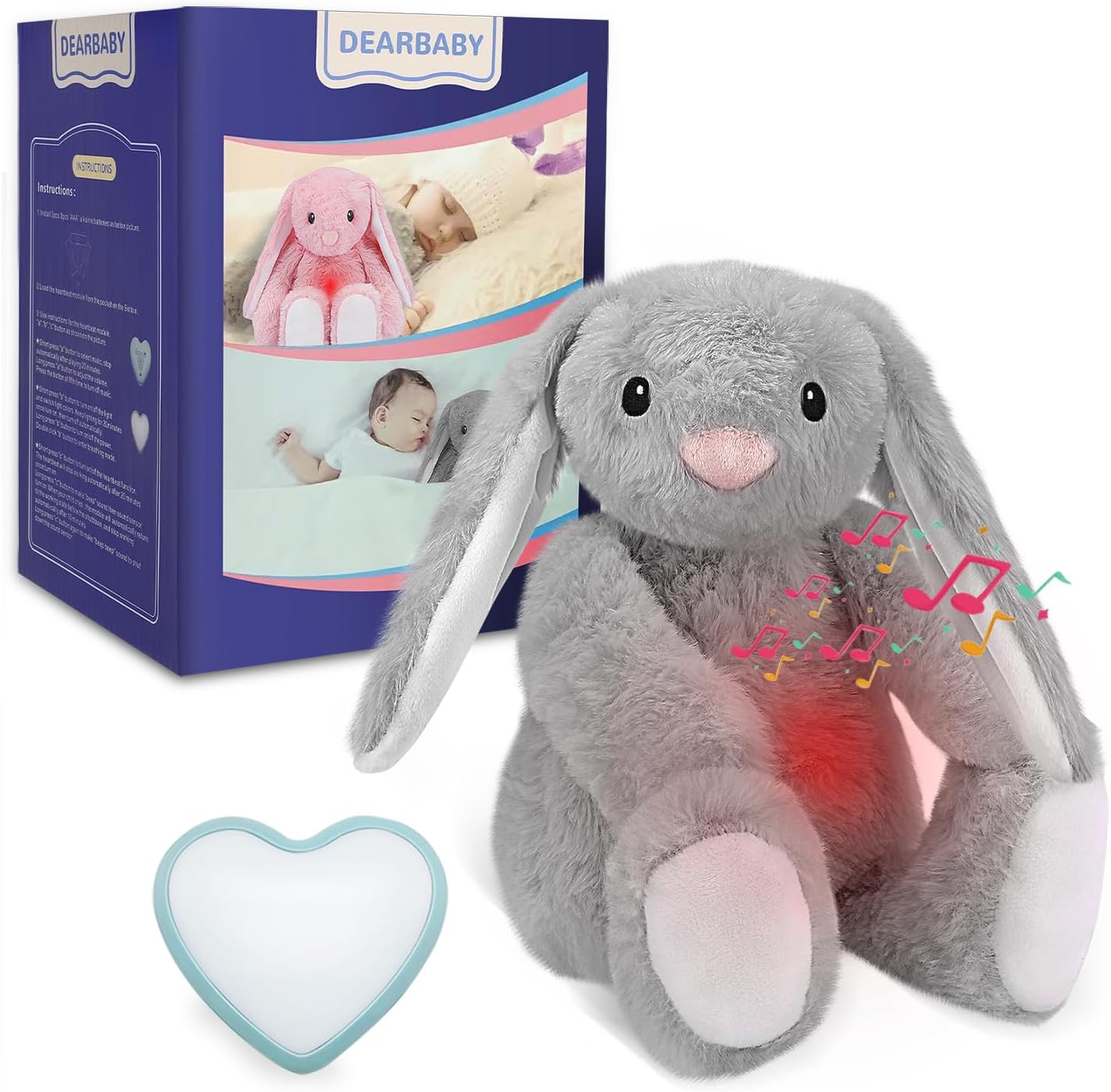 Amazon.com : DEARBABY Baby Soother Cry Activated Sensor Toys,Heartbeat ...