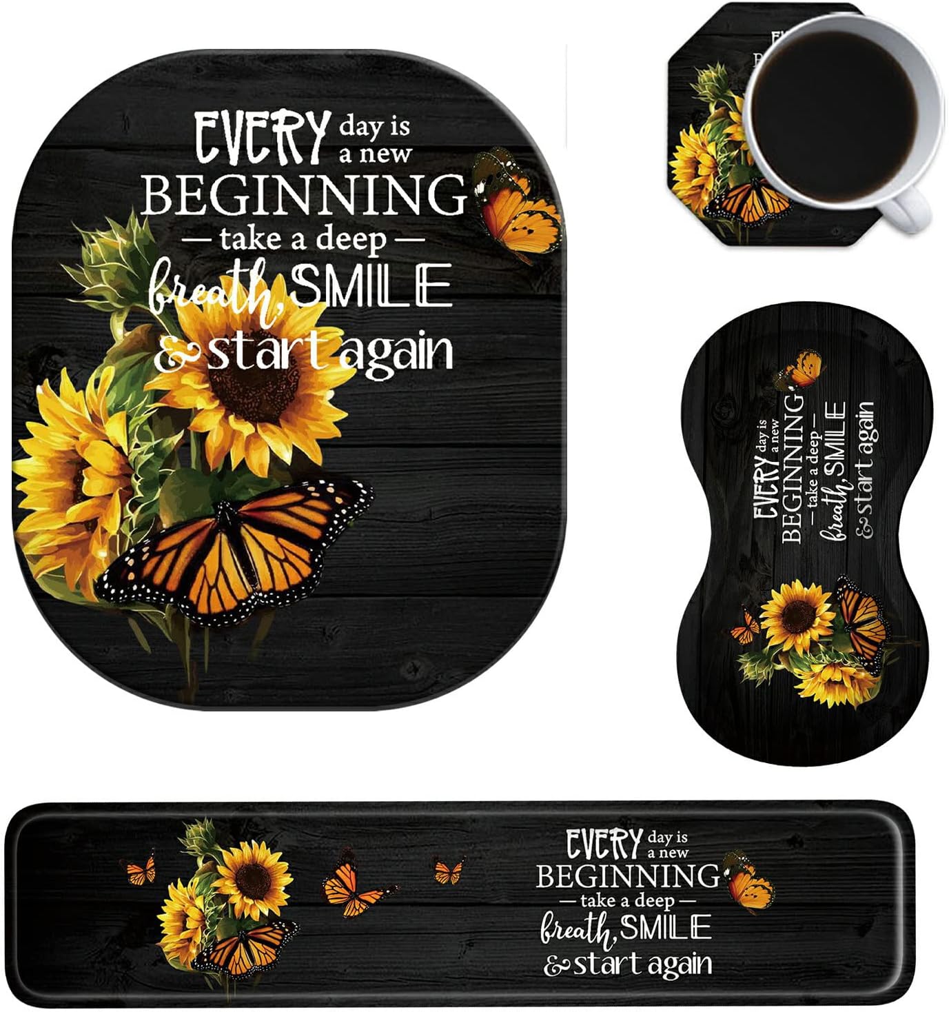 Amazon.com: Sunflower Keyboard Wrist Rest Pad + Small Mouse Pad + Wrist ...