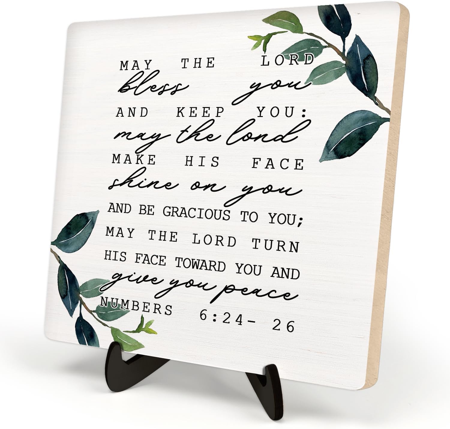 Amazon.com: Rustic Vintage Bible Verse Wooden Desk Sign – Christian ...