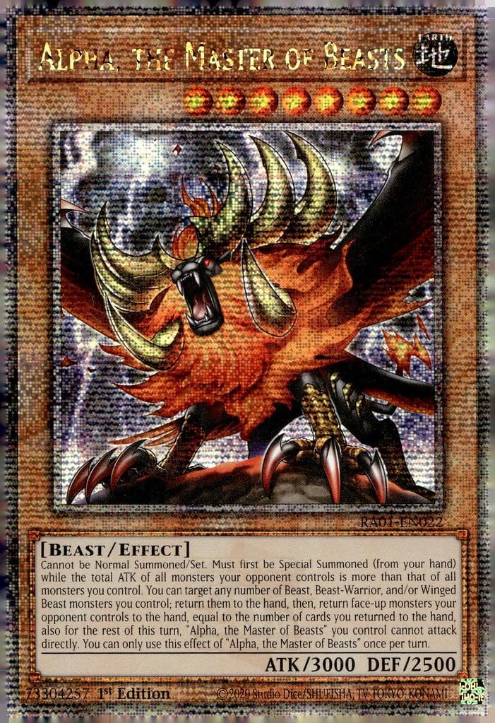 Amazon.com: Alpha, The Master of Beasts (Quarter Century Secret Rare) - RA01-EN022 - Quarter ...