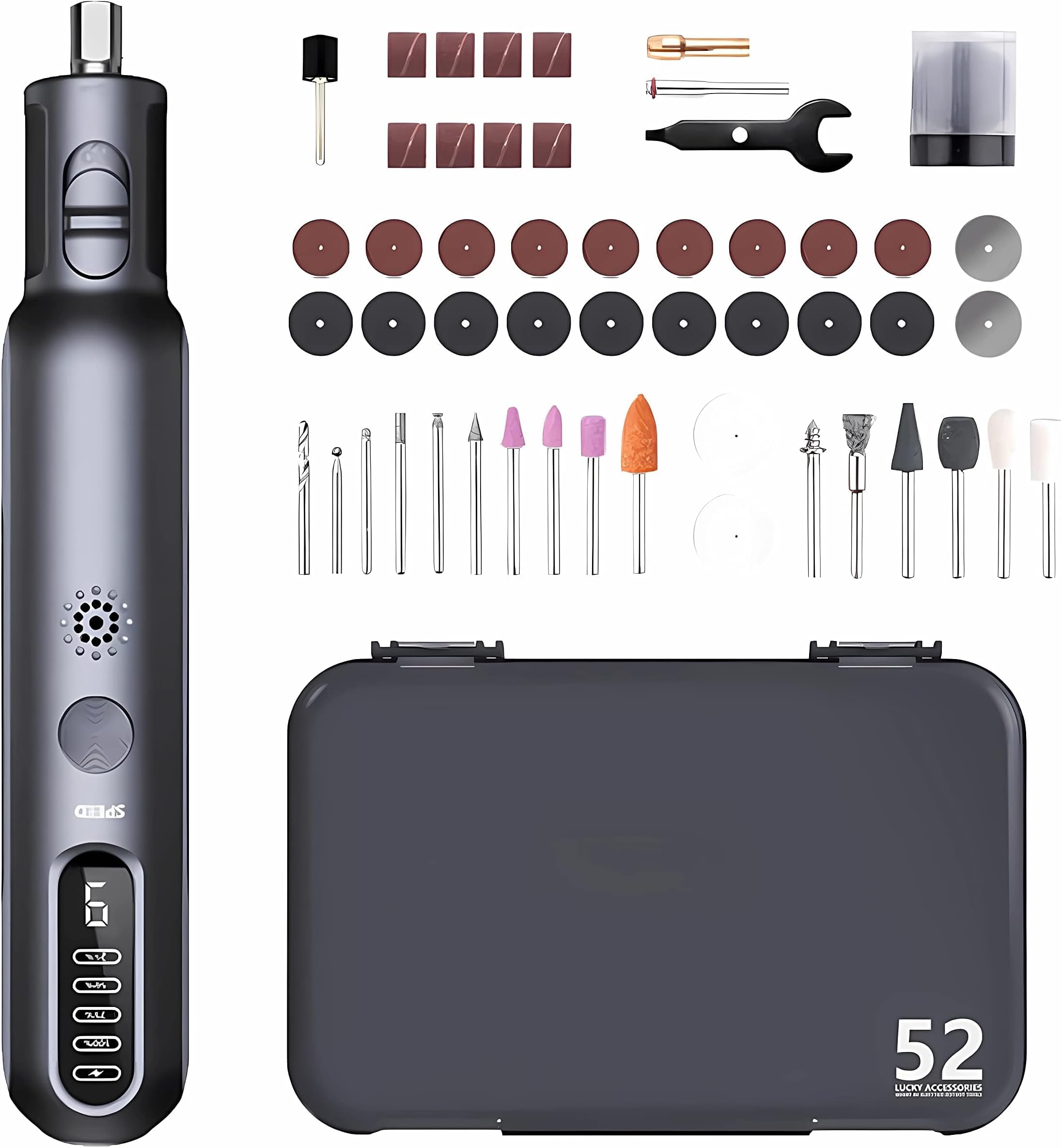 PTUI Elektrischer Gravierstift mit 36 Bits, Wiederaufladbare USB-Akku ...