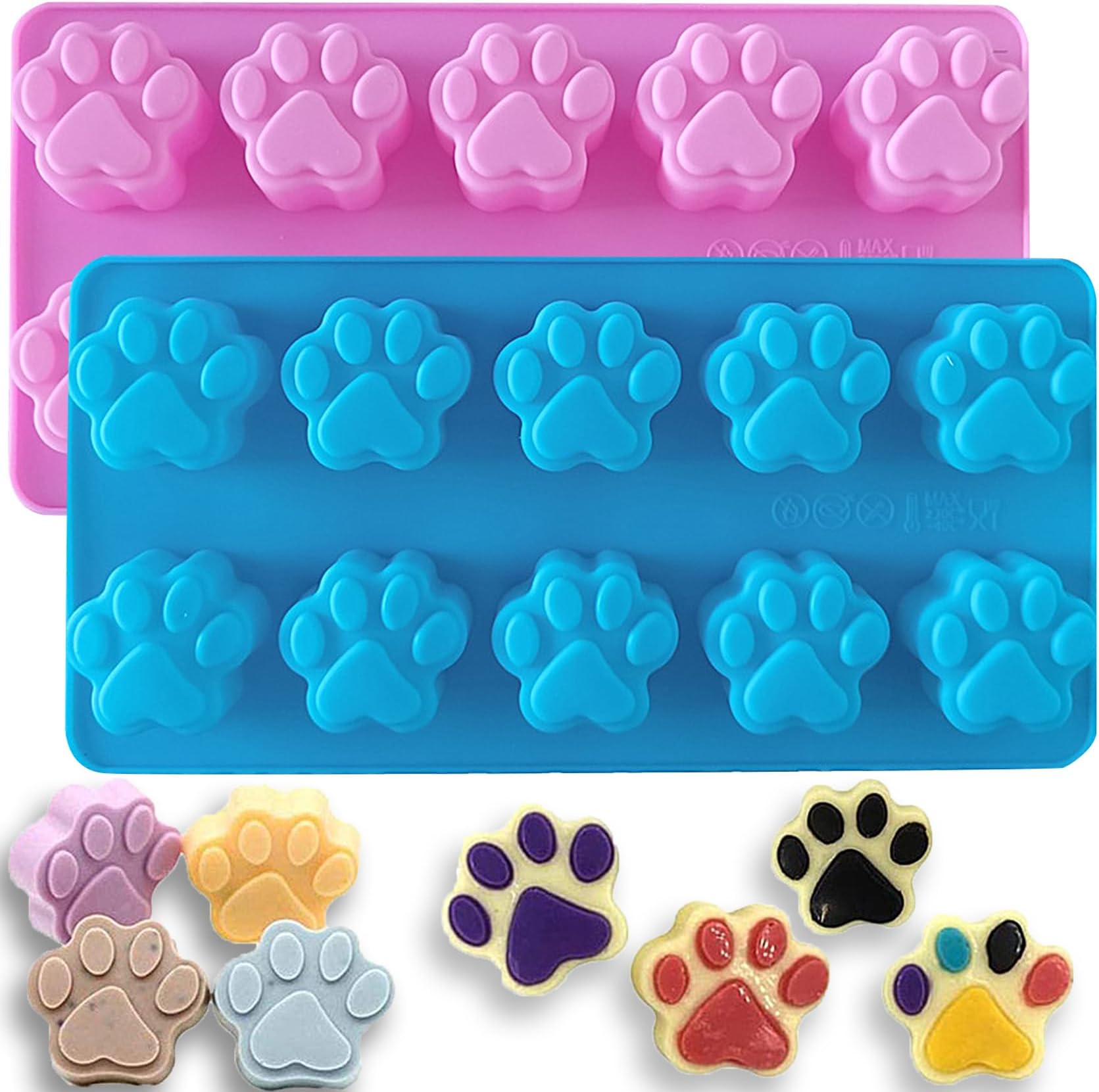 Amazon.com: 2 Pcs Silicone Molds Cat Paw,Non-Stick Food Grade Silicone ...