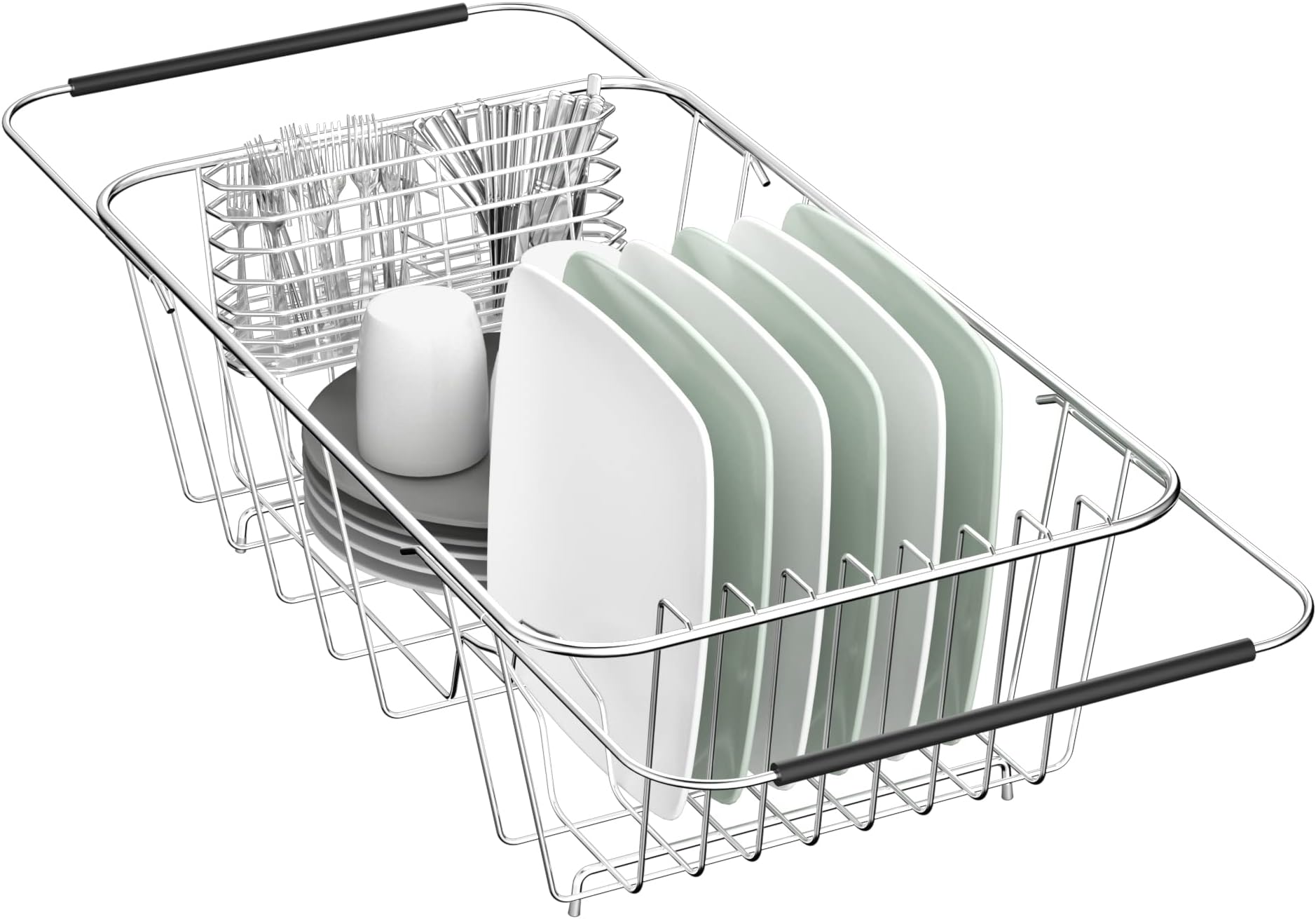 Amazon.com: JASIWAY Dish Drying Rack in Sink - Expandable Stainless ...