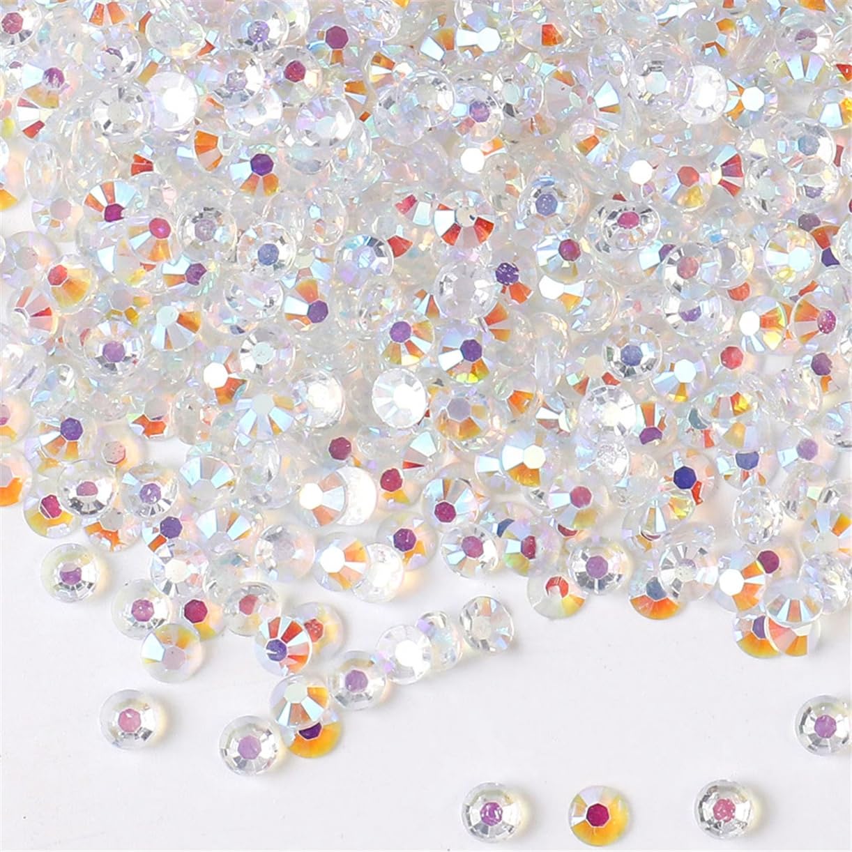 Amazon.com: 3000 Pieces SS12 3mm Flatback Rhinestones AB Clear Round ...