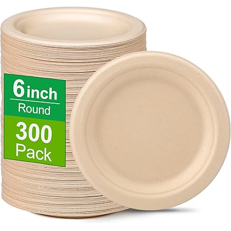 Amazon.com: Greconv 300 Pack Paper Plates Bulk, Small Paper Plates 6 ...