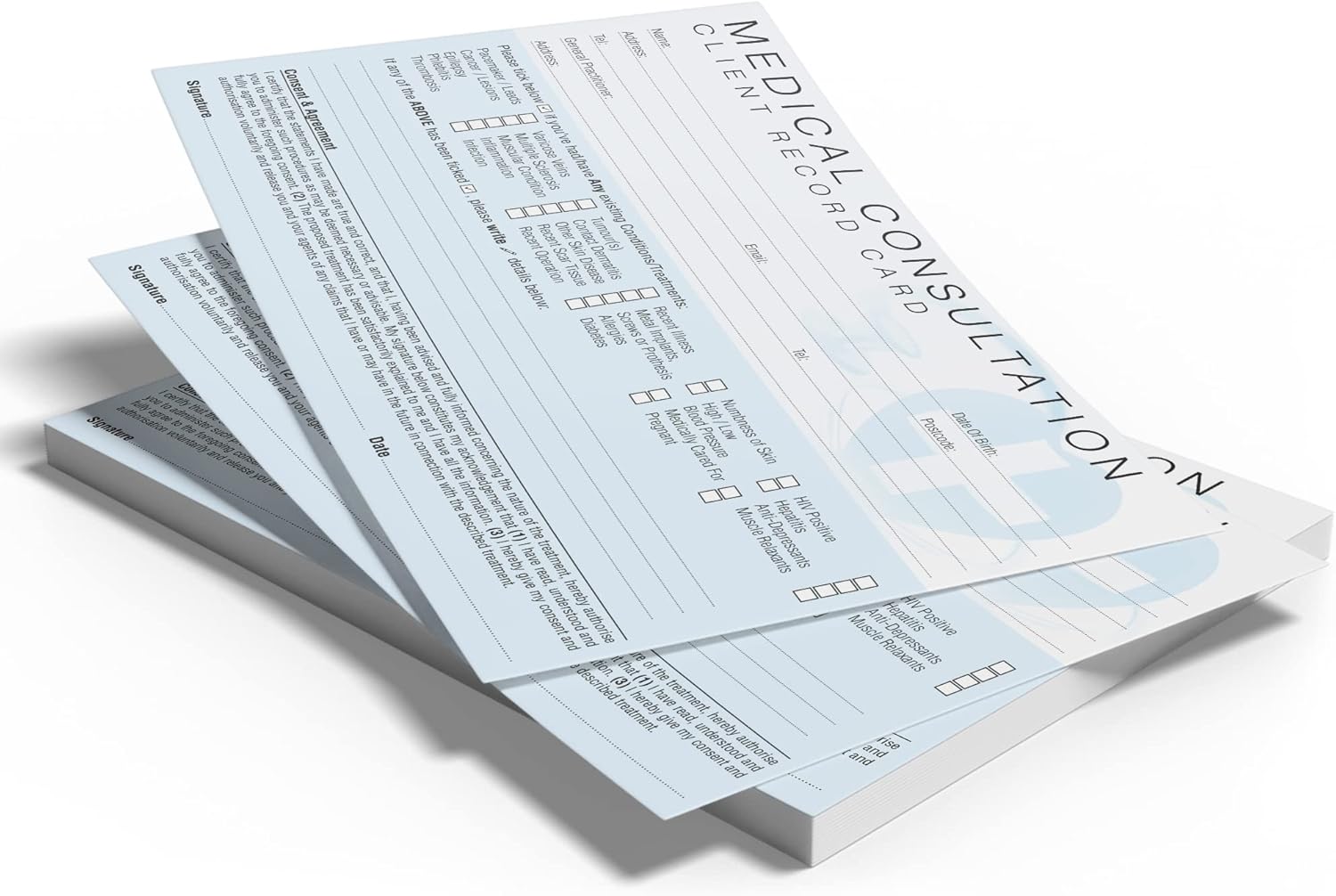 Medical Client Record Card – Treatment Consultation Form for Mobile ...