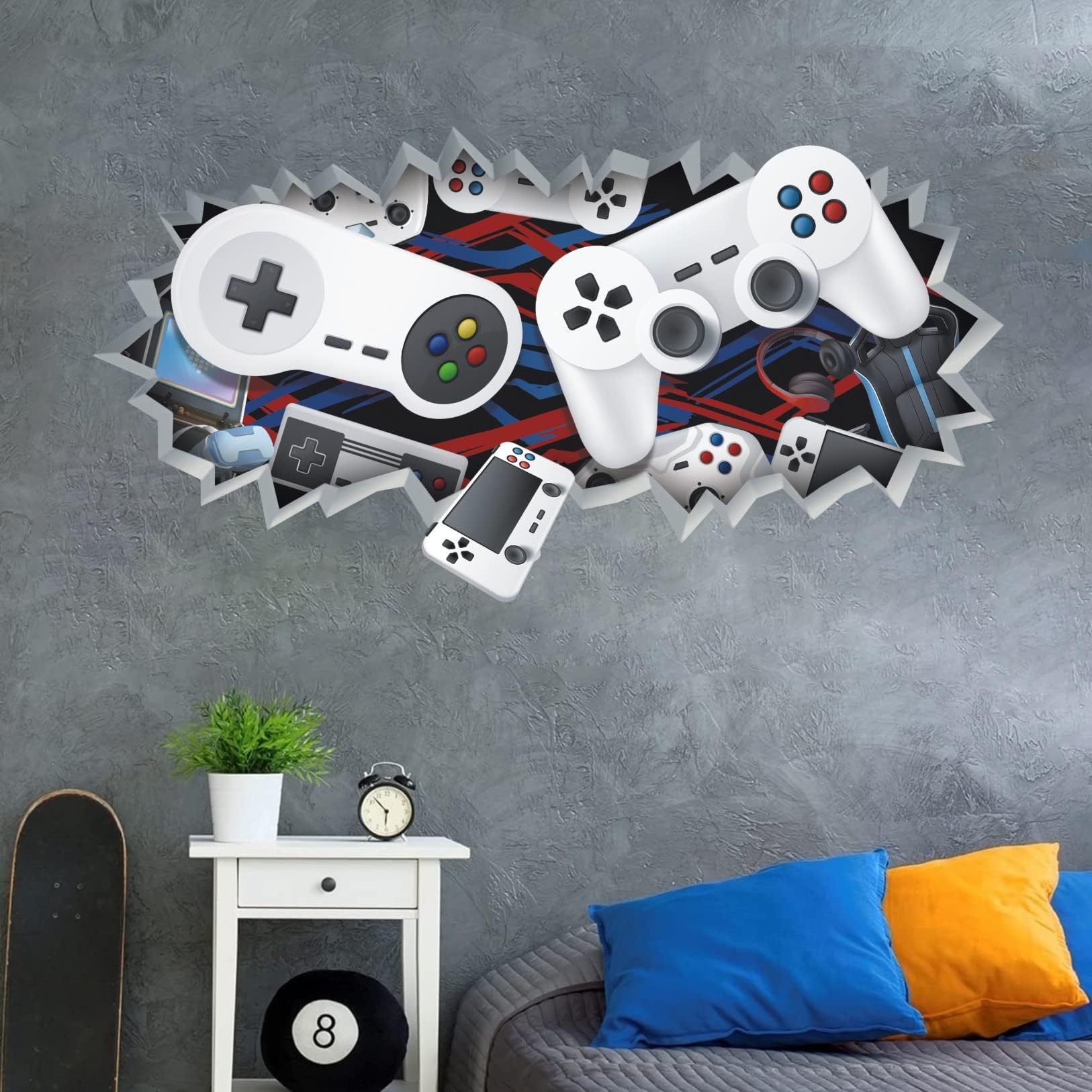 KAIRNE Autocollants Muraux Gamer 3D,Gamer Poster Murale Décoration ...