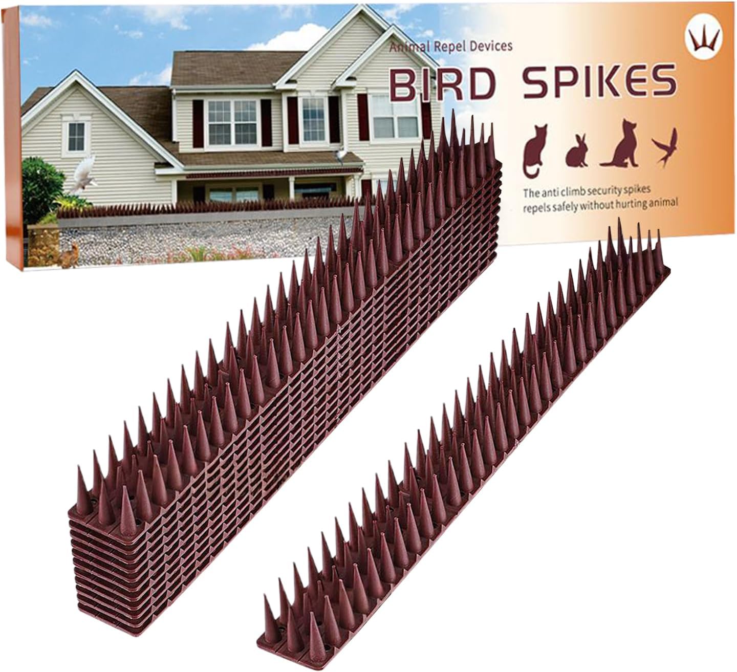 Bird Spikes, Animal Stopper, Cuttable Defender Strips,4.13x1.85x17.13 ...