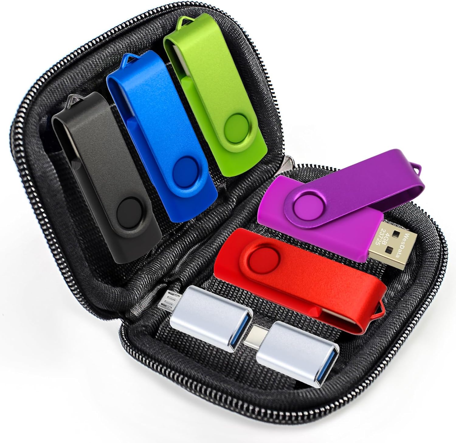 Amazon.com: WesData 5 Pack 4GB USB Flash Drive with USB C USB Micro ...