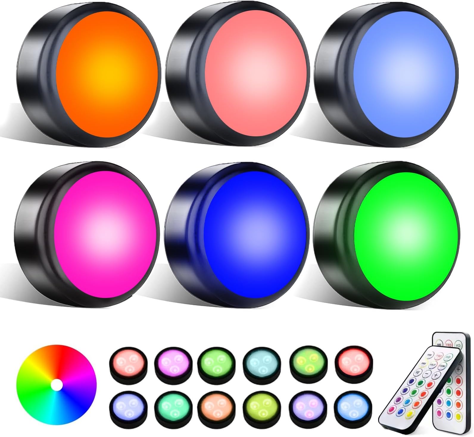 swesara Push Lights with Remote Puck Lighting Battery Operated Tap ...