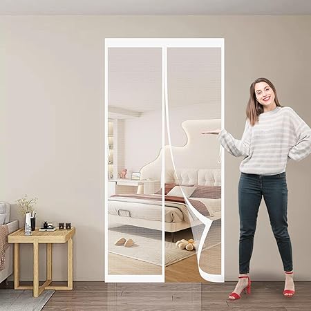Magnetic Fly Screen Door 104 x 213 cm Easy to Install Without Drilling ...