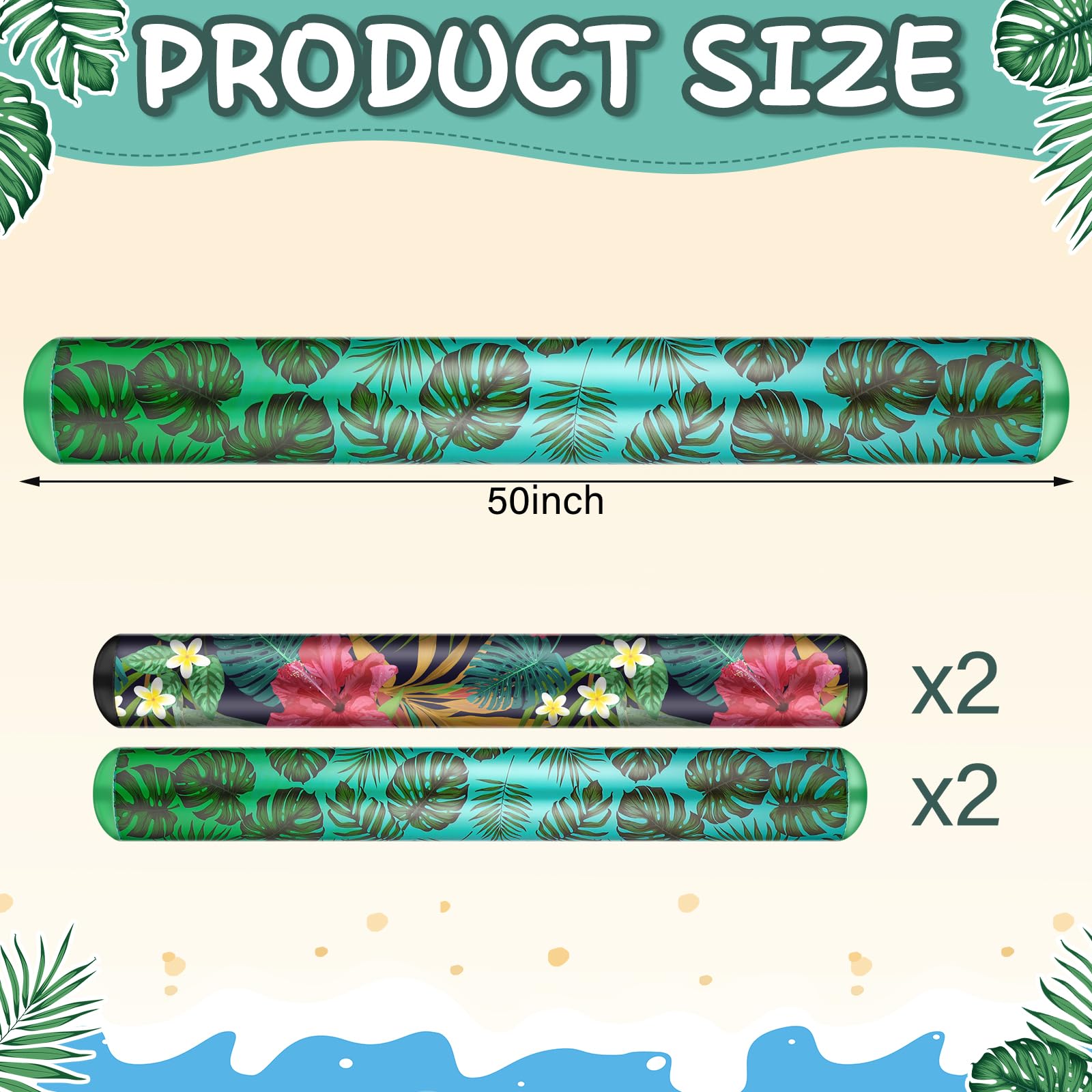Snapklik.com : Karenhi 4 Pcs 50 Inch Inflatable Swim Pool Noodles ...