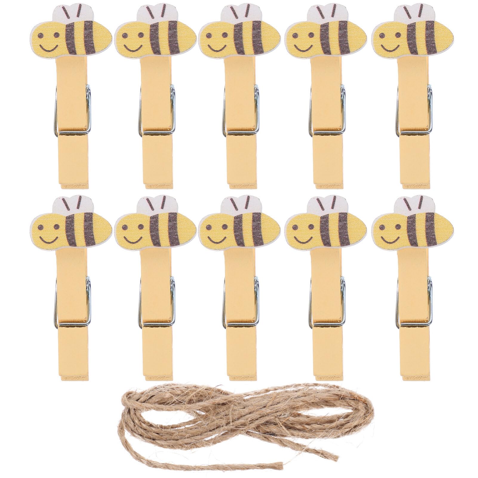 Amazon.com: Garneck 40 PCS Wood Clothespin Bee Wooden Food Peg Cartoon ...