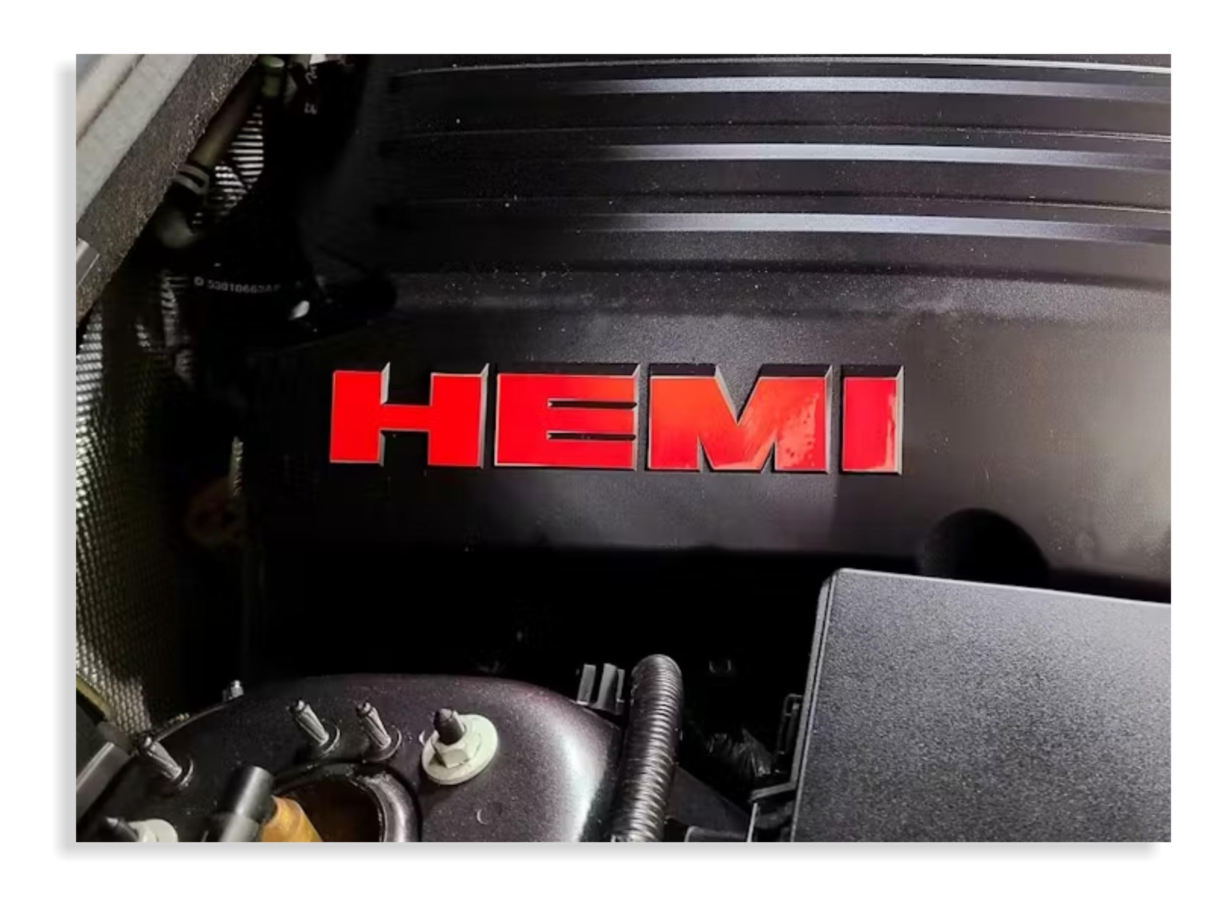 Amazon.com - Engine Cover HEMI Lettering Overlay Decals (Set of 2) - 5. ...